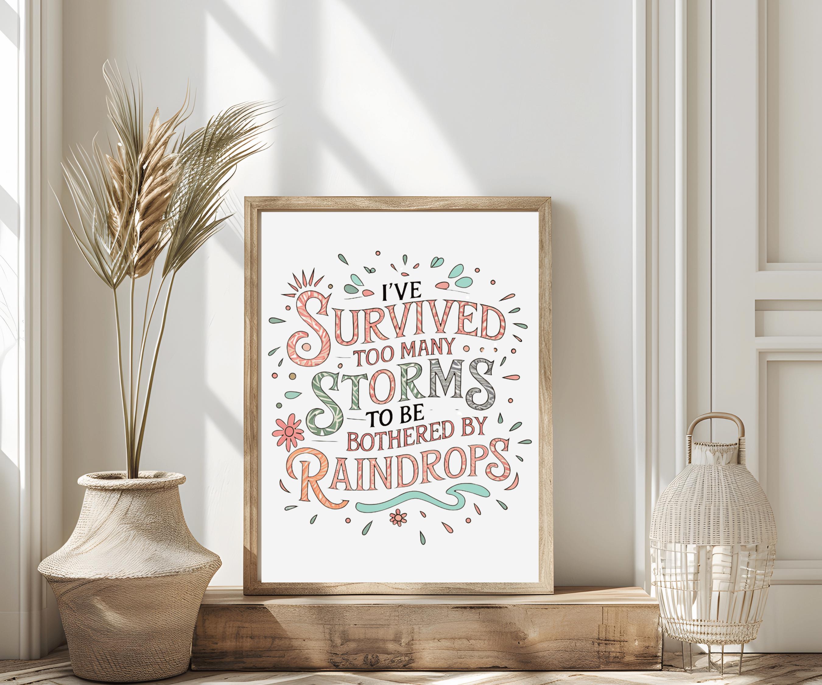 Survived Storms Motivational Quote PNG Design (digital Download) - Etsy