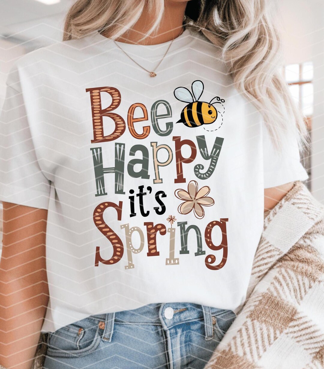 Bee Happy Spring PNG: Retro Easter Shirt Sticker (digital Download) - Etsy
