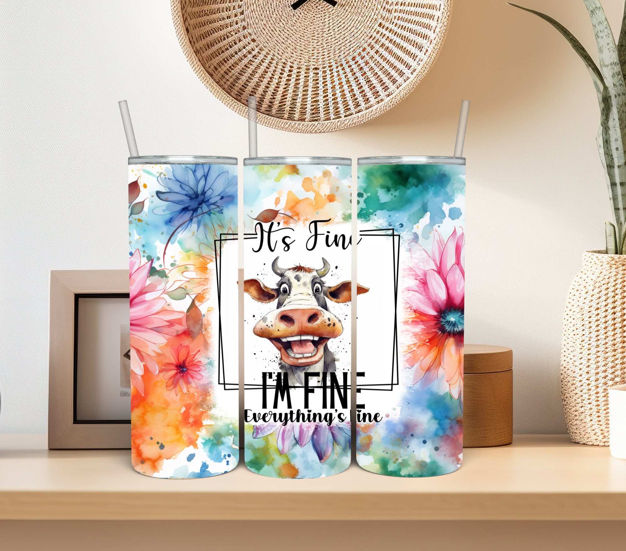 It's Fine, I'm Fine Everything is Fine, 20 Oz Tumbler Sublimation ...