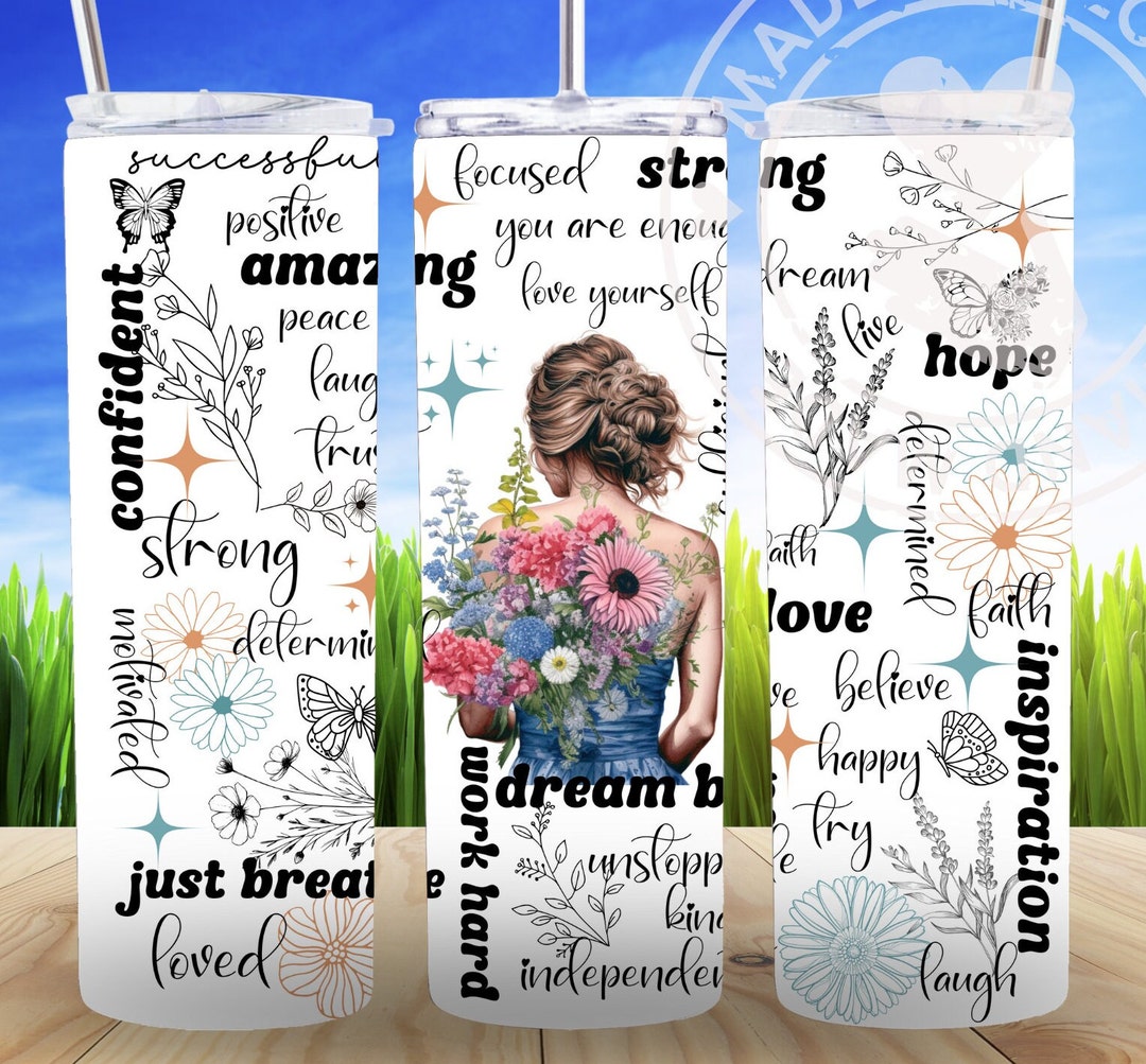 Positive Affirmations Tumbler Wrap Gift for Her 20 Oz Tumbler Wrap Gift ...