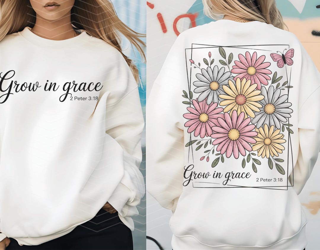 Grow in Grace Christian PNG: Bible Verse, Jesus Design (digital ...