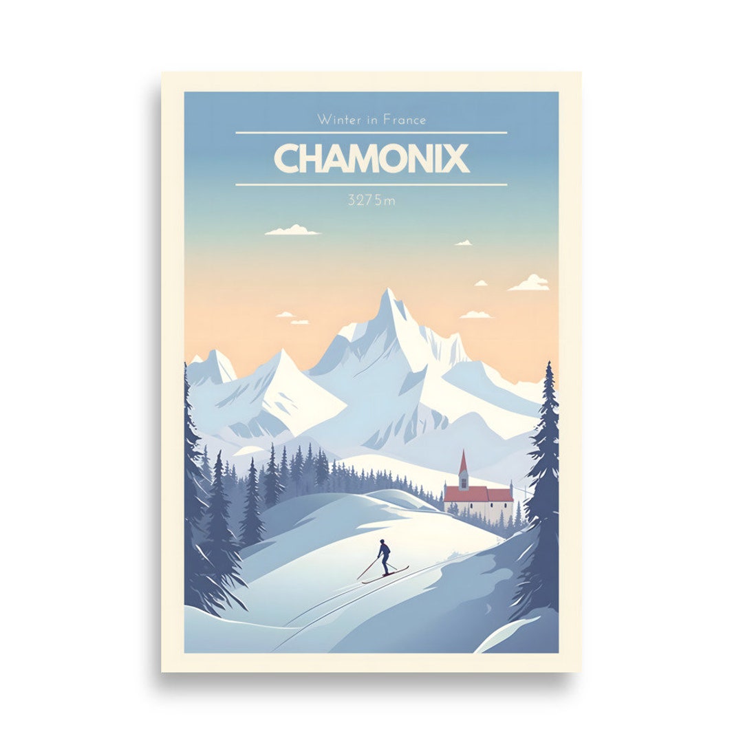 Chamonix - Winter in France - Poster - Etsy