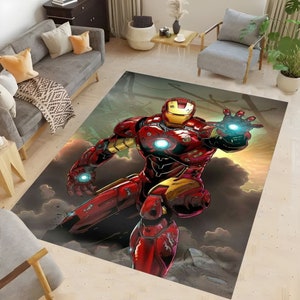 Ironman Rug, Iron Man Rugs, Living Room Rug, Popular Rug, Kids Gift Rug ...
