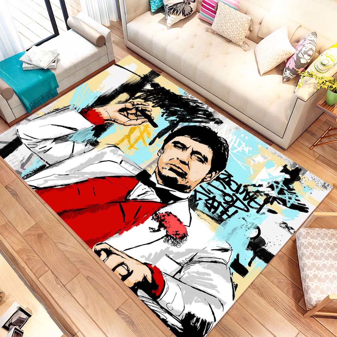 Scarface Rug Scar Face Rugfan Rug Living Room Rug Room - Etsy