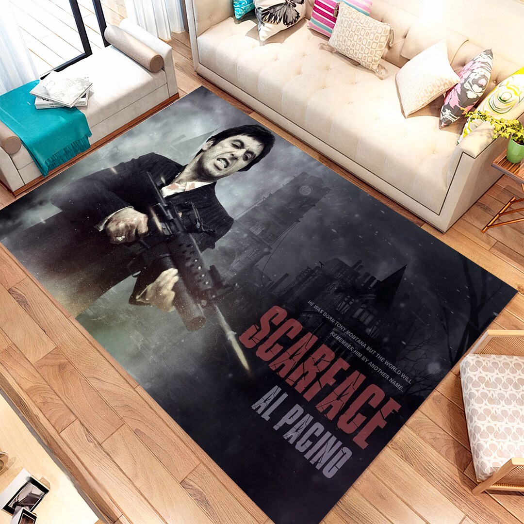 Scarface Rug, Scar Face Rug,fan Rug, Living Room Rug, Room Decor, Gift ...