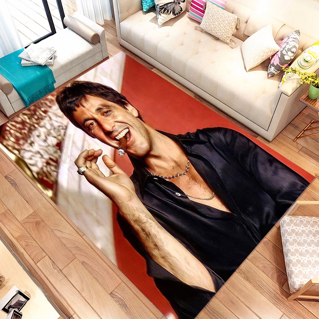 Scarface Rug, Scar Face Rug,fan Rug, Living Room Rug, Room Decor, Gift ...
