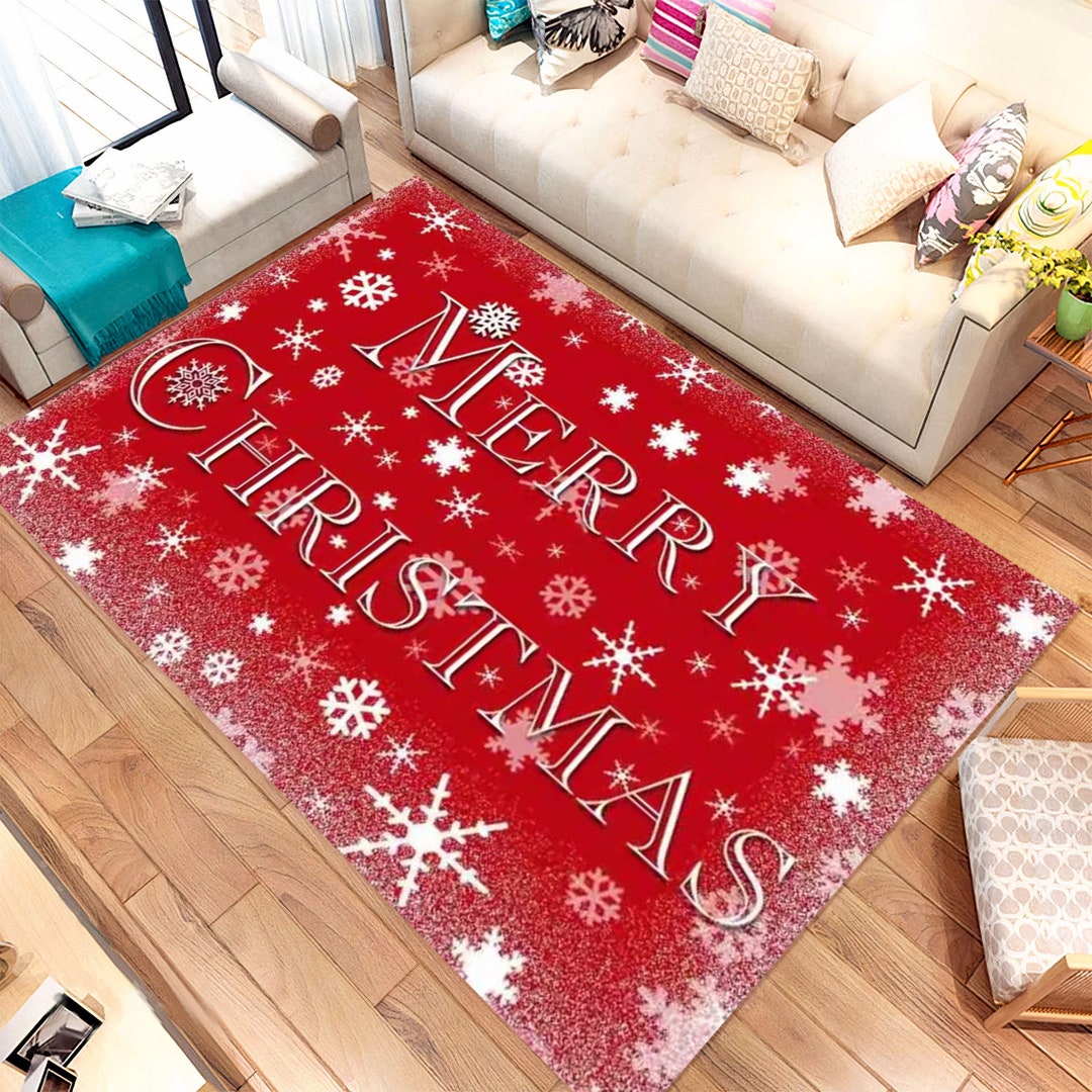 Merry Christmas Santa Claus Rug, New Year Gift Rug, Merry Christmas Rug ...