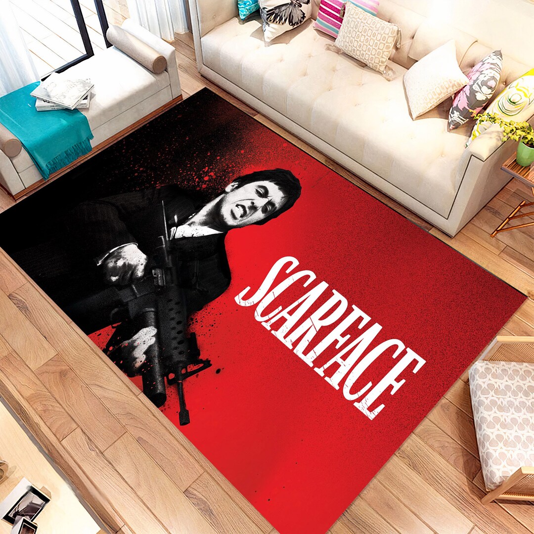 Scarface Rug, Scar Face Rug,fan Rug, Living Room Rug, Room Decor, Gift ...