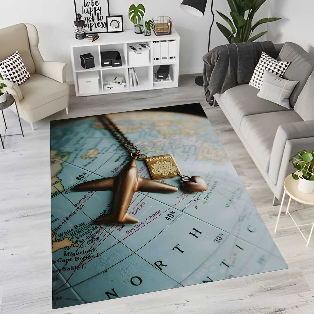 Plane Rug,eart Rug,travel Plane Rug,airport Decor Rug,runway Rug ...