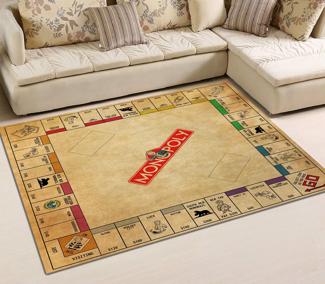 Monopoly Rug, Game Rug, Board Game Rug, Gaming Rug, Monopoly Game Rug ...