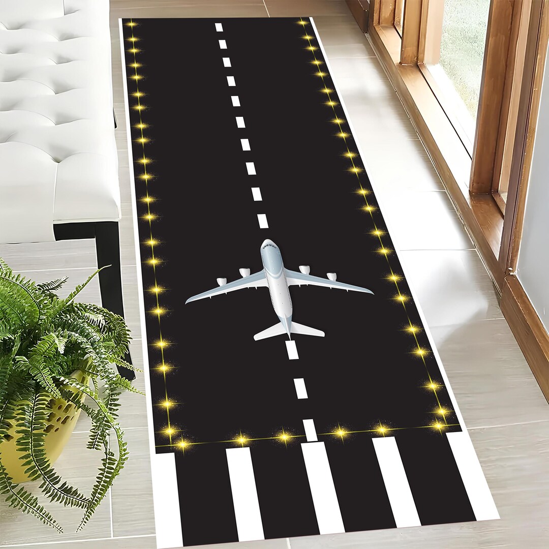 Yellow Light Path Runway Rug,runner Runway, Track Rug, Aircraft Rug ...