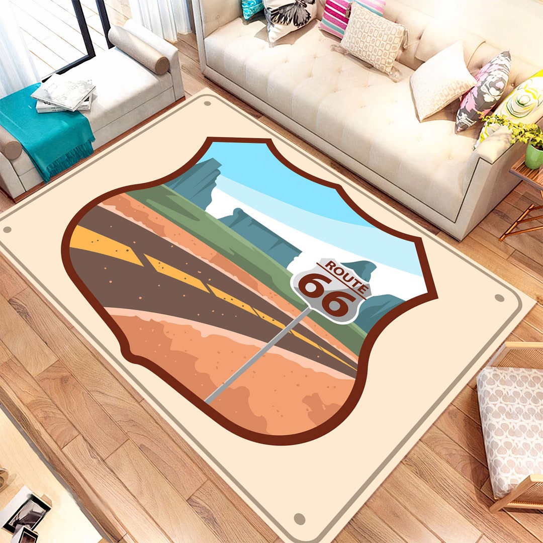 Route 66 Rug Road Rug American Highway Rug Bikers Rug Road - Etsy