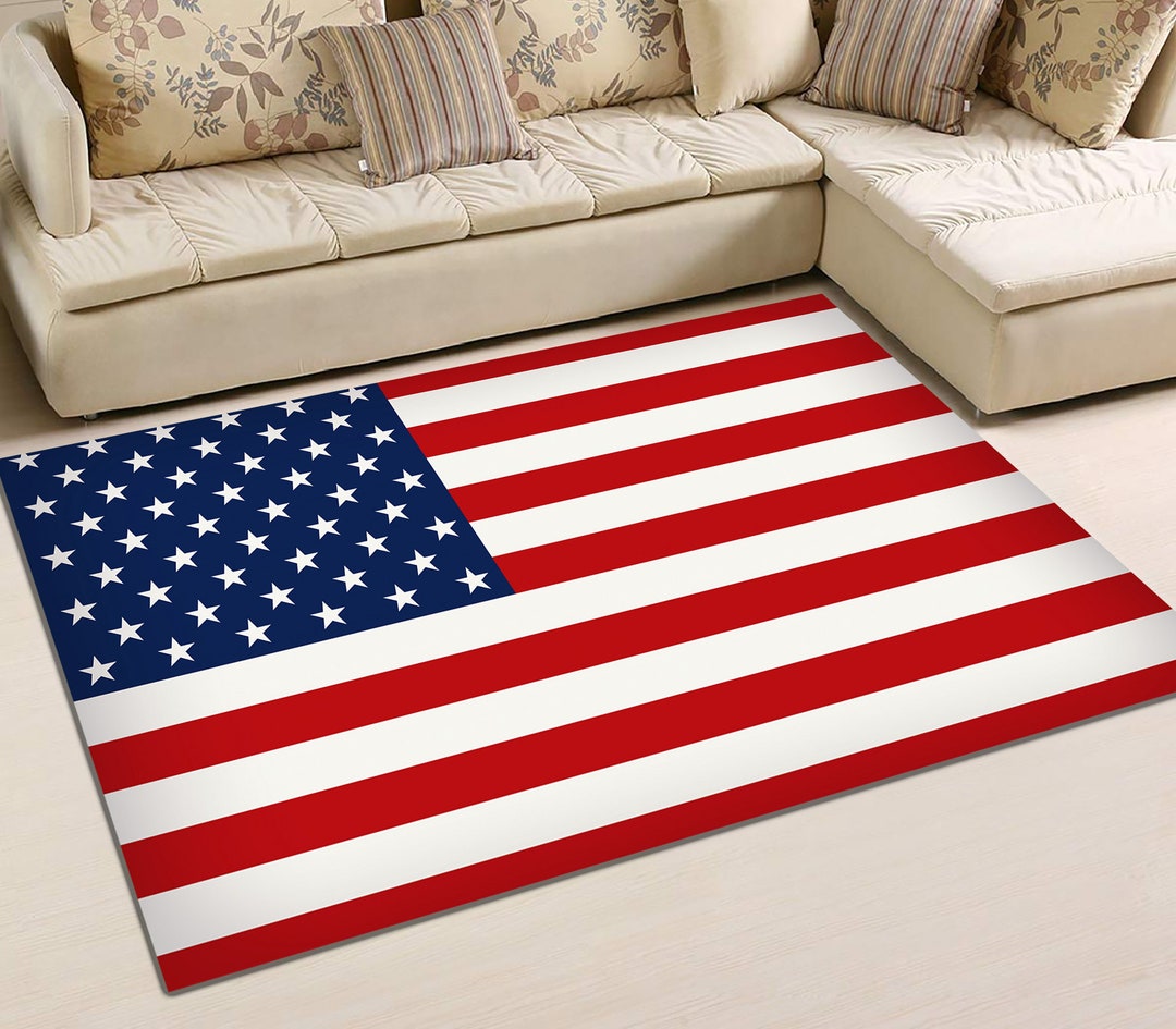 American Flag Rug, USA Flag Rug, United States Flag Rug, Living Room ...