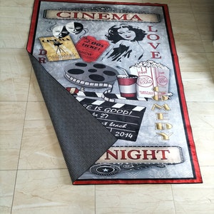 Cinema Rug, Movie Rug, Film Pattern Rug, Theater Rug, Home Decor,movie ...