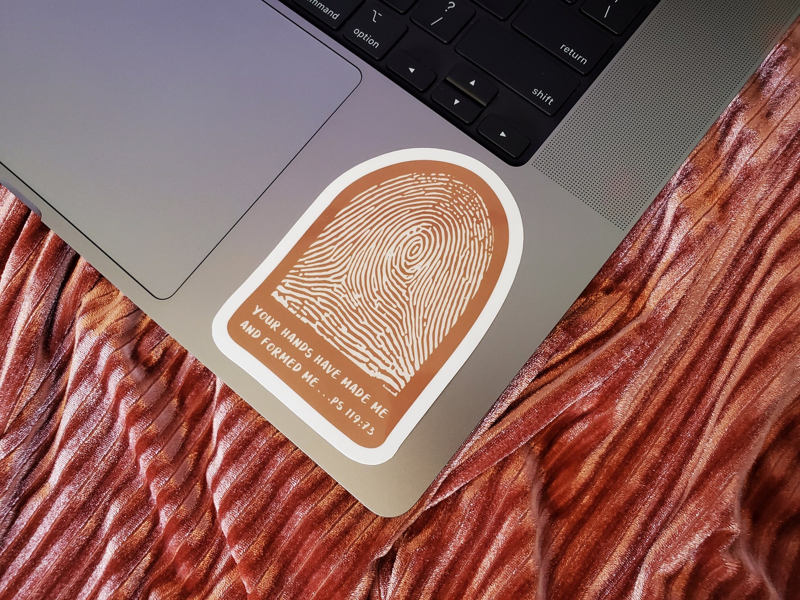 Your Hands Have Made Me Fingerprint Sticker | Christian Water Bottle ...