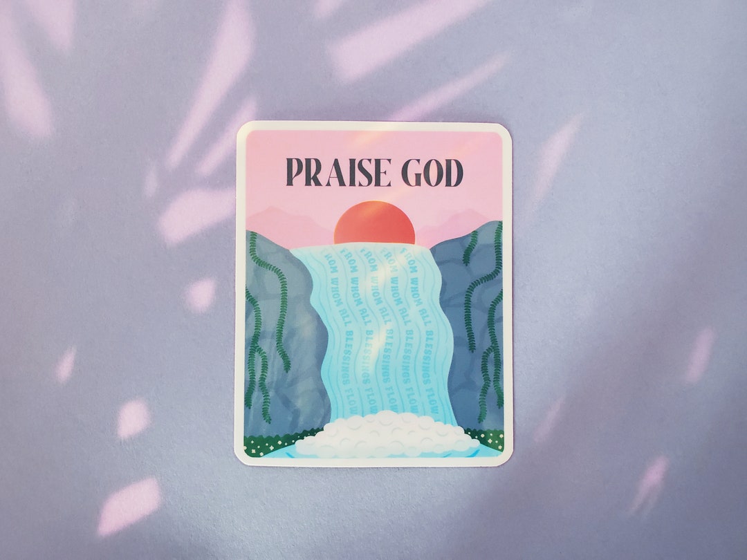 Praise God Doxology Landscape Sticker | Christian Water Bottle Decal ...