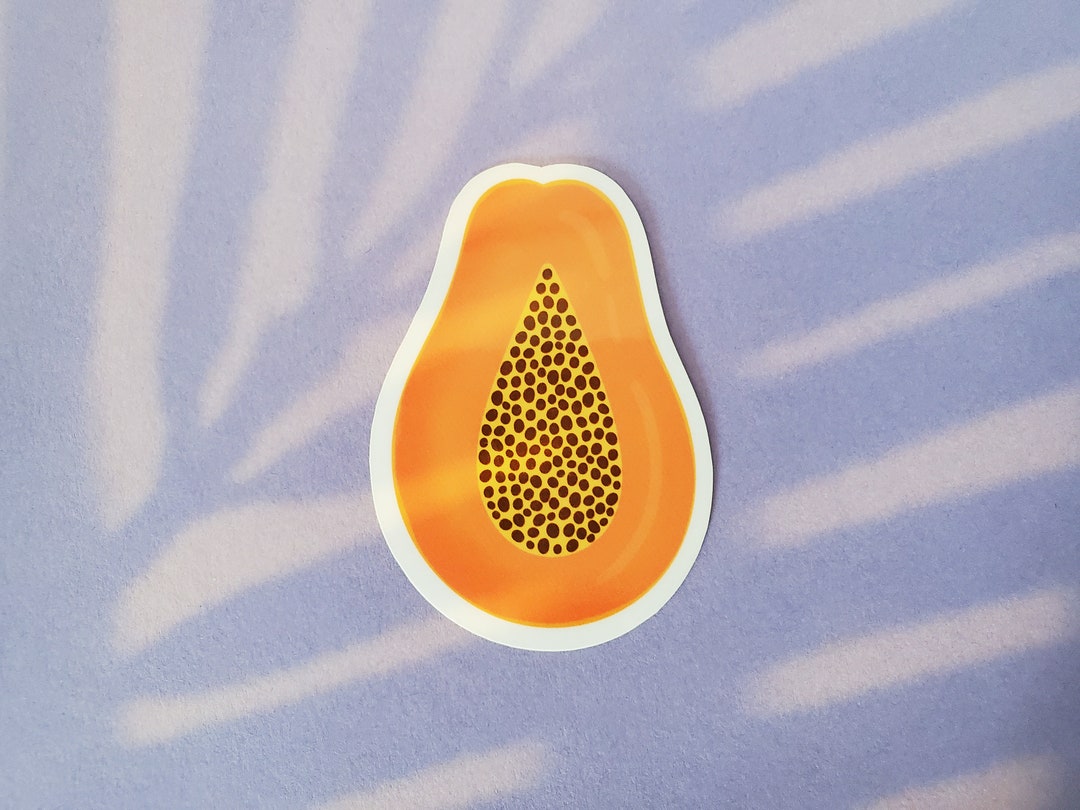 Papaya Sticker | Cute Fruit Sticker for Laptop | Aesthetic Water Bottle ...
