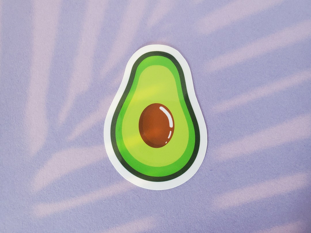 Avocado Sticker | Cute Fruit Sticker for Water Bottle | Laptop Decal ...