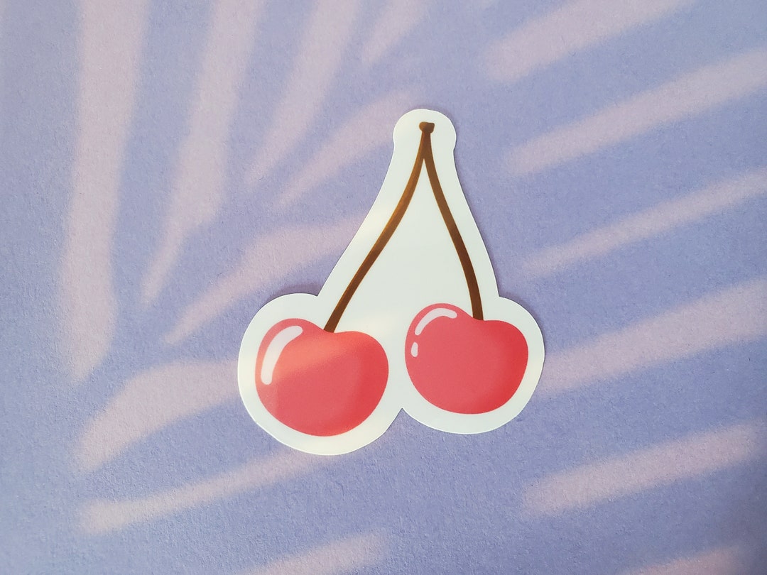 Cherry Sticker | Cute Fruit Sticker for Laptop | Aesthetic Water Bottle ...
