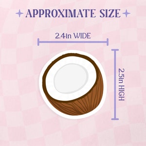 Coconut Sticker | Cute Fruit Sticker for Laptop | Aesthetic Water ...