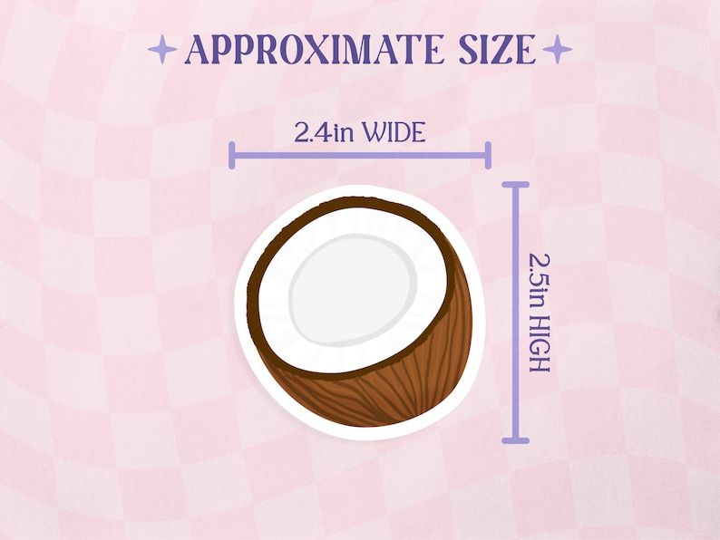 Coconut Sticker | Cute Fruit Sticker for Laptop | Aesthetic Water ...