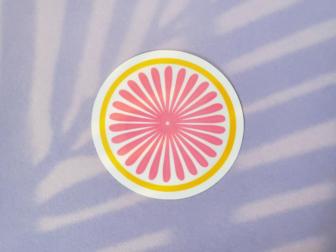Pink Lemon Sticker | Cute Fruit Sticker for Laptop | Aesthetic Water ...