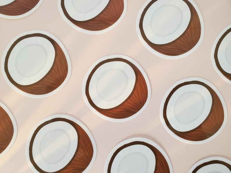 Coconut Sticker | Cute Fruit Sticker for Laptop | Aesthetic Water ...