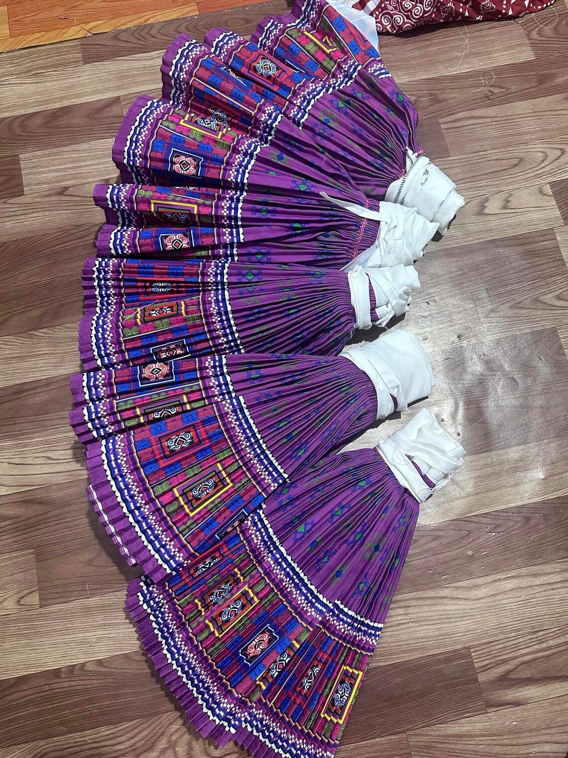 Custom Size Purple Hmong Skirt / Handmade Hill Tribe Skirt / Ethnic ...