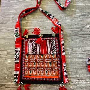 Hmong Embroidered Crossbody Bag | Vintage Handmade Shoulder Bag ...
