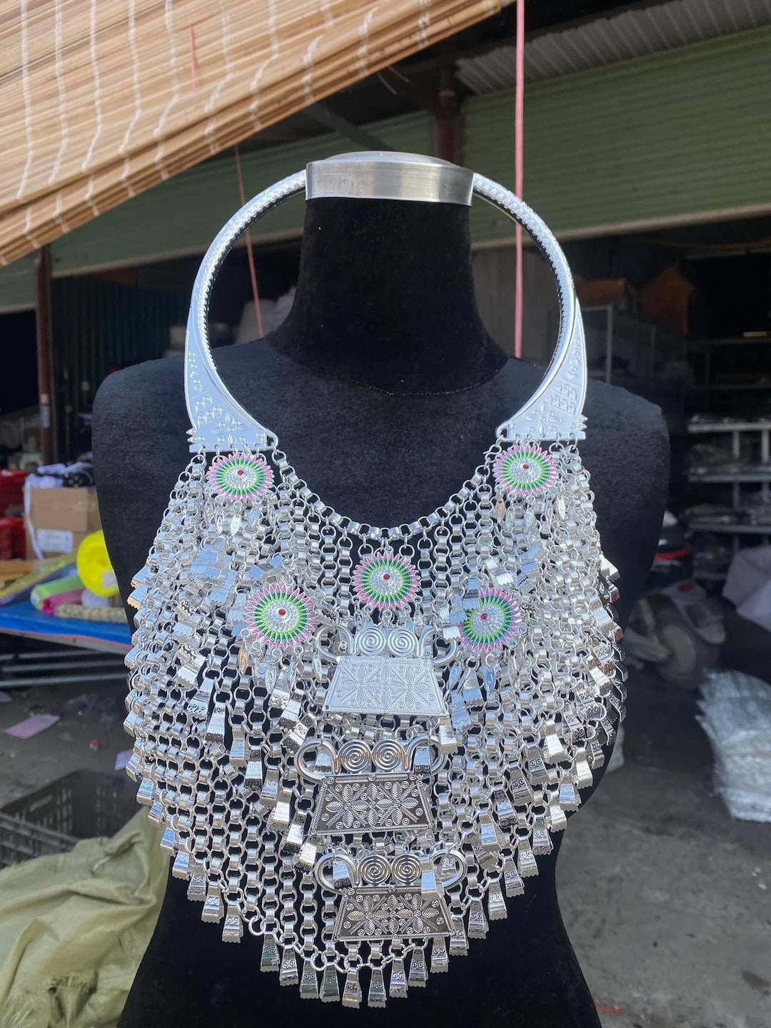 Hmong Silver Necklace Xauv Hill Tribe Necklace Traditional Hmong Ethnic ...