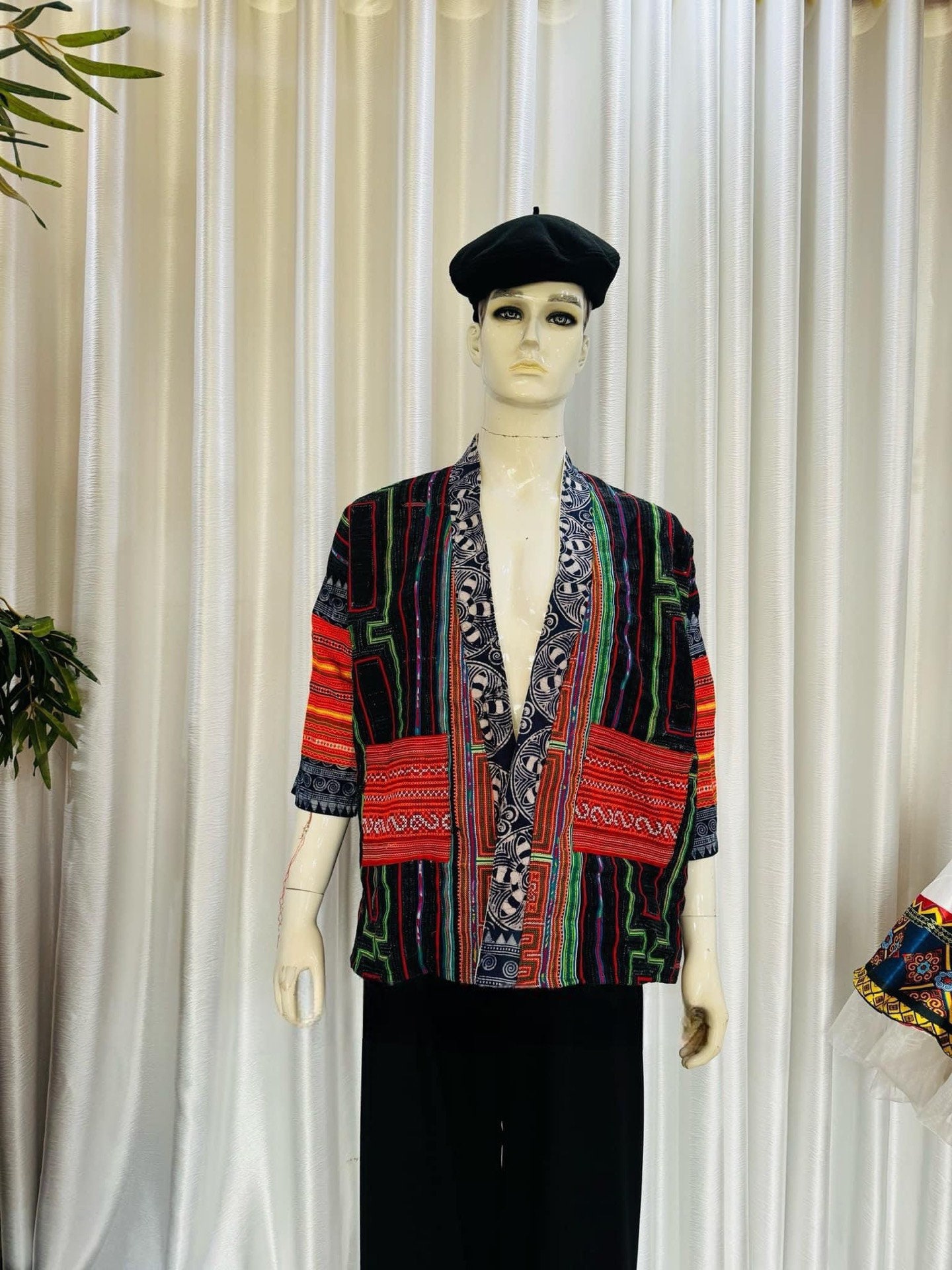 Hmong Handmade Vintage Embroidered Batik Cotton Jacket, Hmong Outfit ...