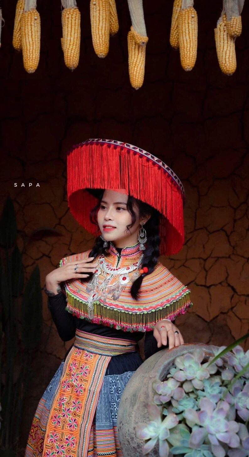 Hmong Couple Set | Hmong Outfit for Women | Vintage Embroidered Dress ...