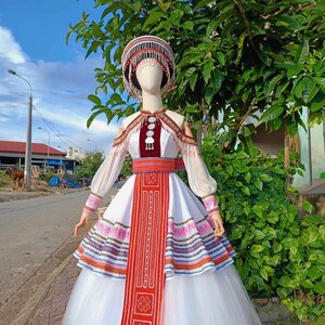 Hmong Dress for Women, Ethnic Embroidered Hmong Clothes, Hill Tribe ...