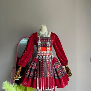 Hmong Dress for Women, Vintage Ethnic Embroidered Dress, Hmong Hill ...