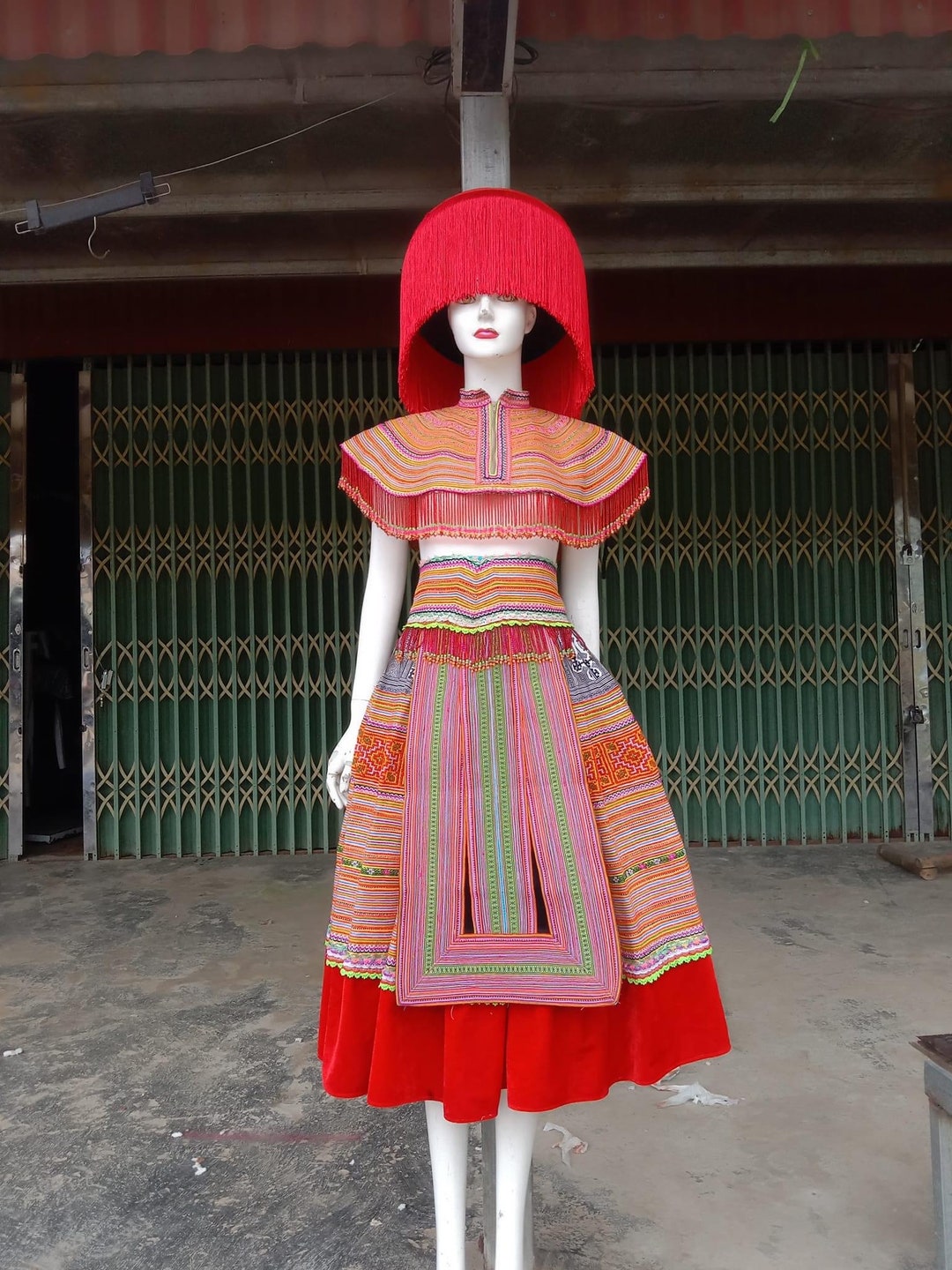 Hmong Dress for Women | Vintage Hand Embroidered Dress | Hmong Handmade ...