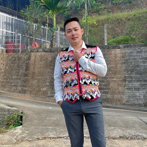Hmong Embroidered Vest for Men | Handmade Outfit for Men | Hmong Ethnic ...