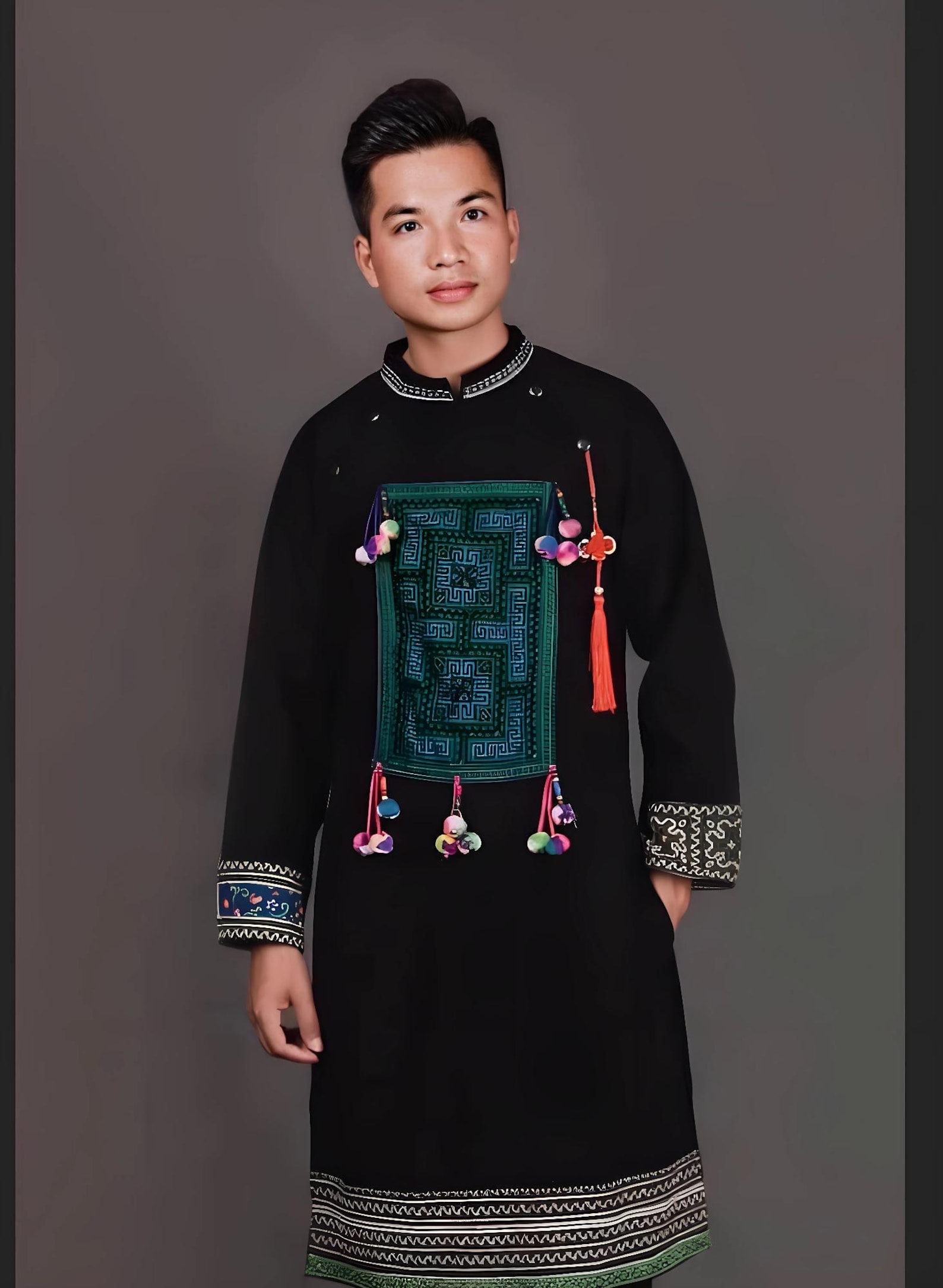 Hmong Outfit for Men | Handmade Embroidered Jacket | Hmong Ethnic ...