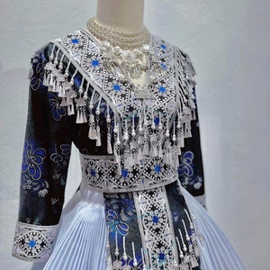 Hmong Dress for Women, Ethnic Embroidered Hmong Clothes, Hill Tribe ...