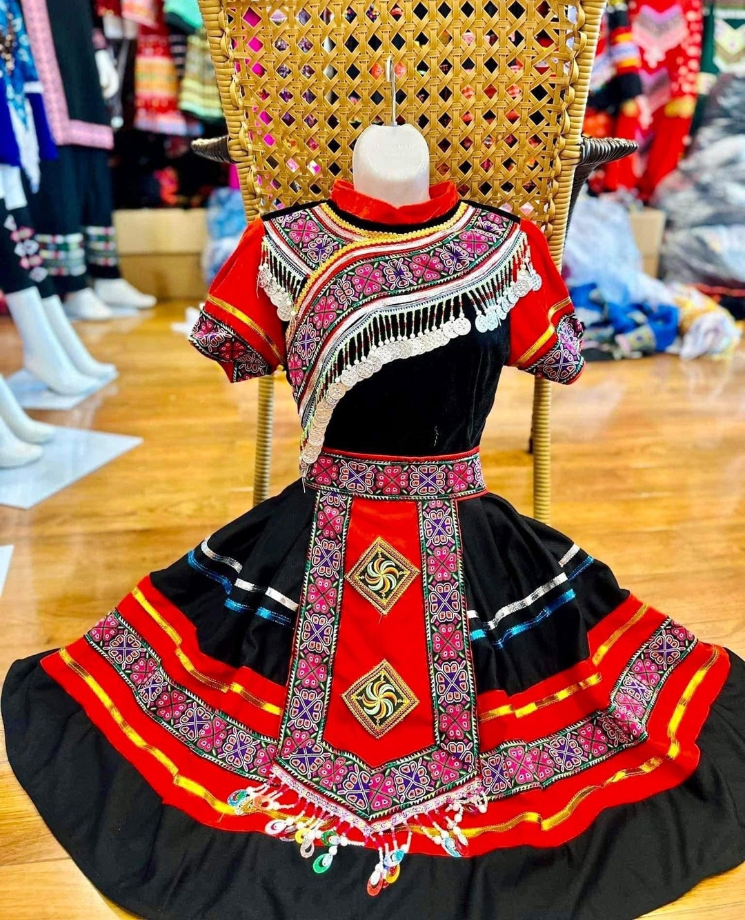 Hmong Dress for Women Vintage Ethnic Hmong Clothes Hmong Handmade ...