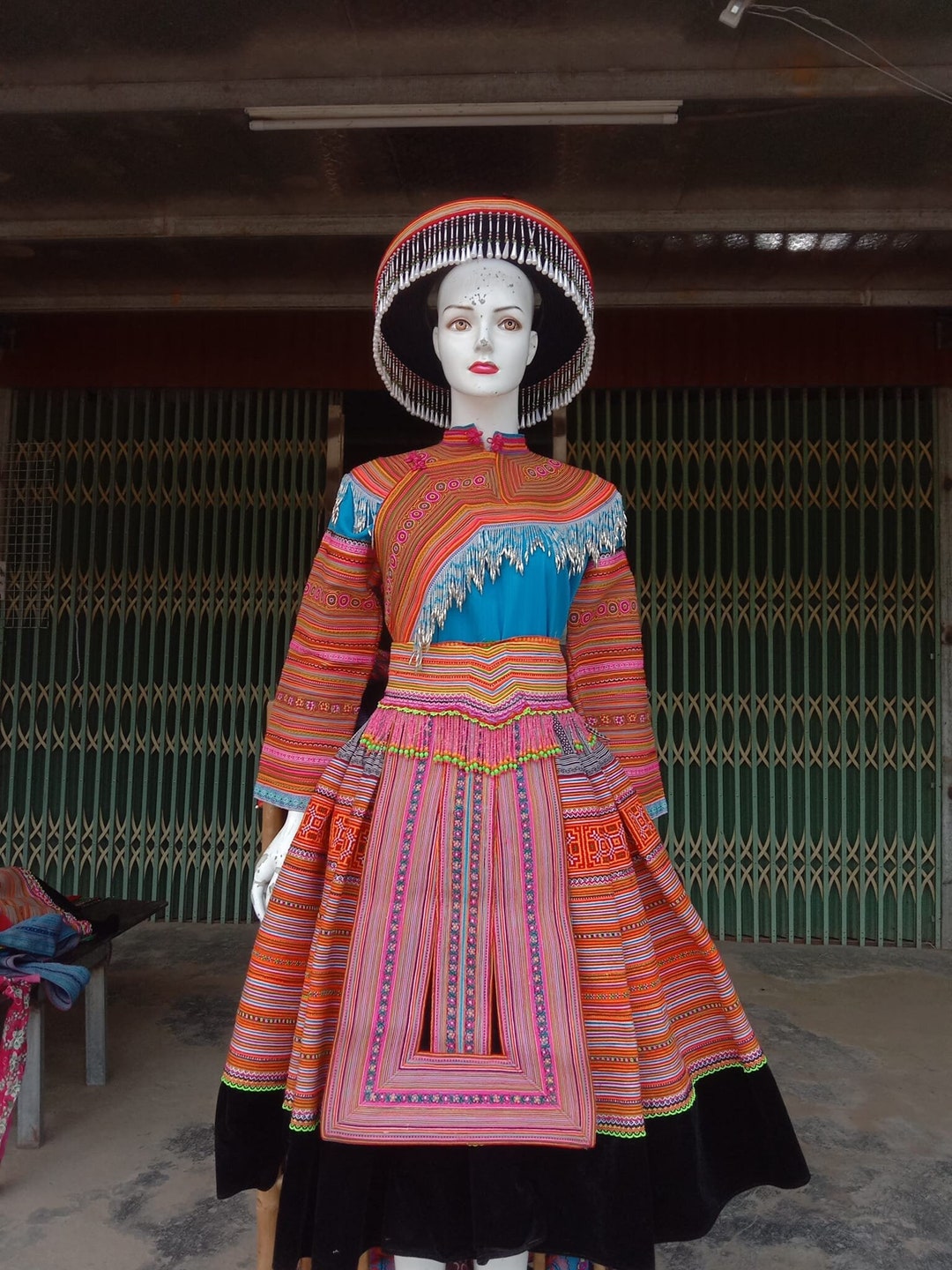 Hmong Dress for Women, Vintage Ethnic Hand Embroidered Dress, Hmong ...