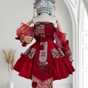 Hmong Dress for Women, Ethnic Embroidered Hmong Clothes, Hill Tribe ...