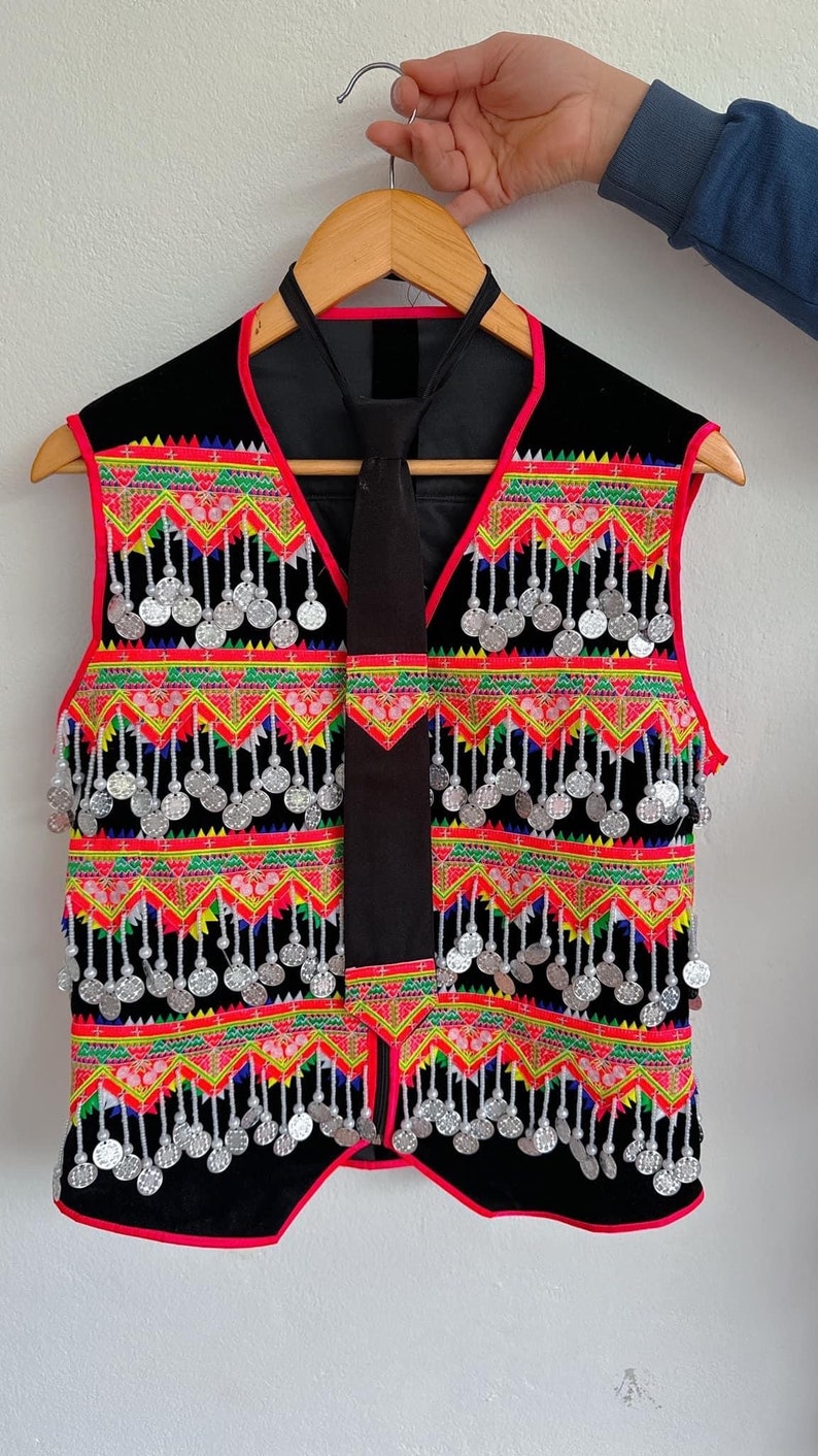 Hmong Embroidered Vest for Men | Handmade Outfit for Men | Hmong Ethnic ...
