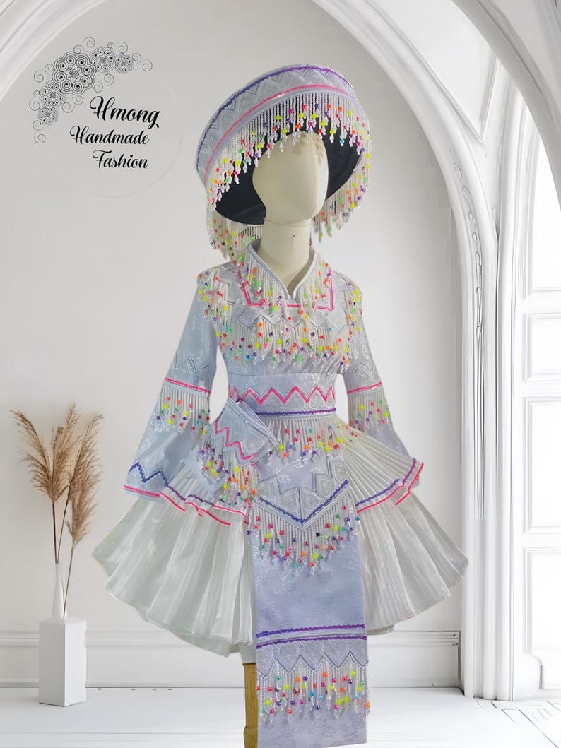 Hmong Dress for Women, Ethnic Hand Embroidered Hmong Clothes, Hill ...