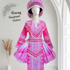 Hmong Dress for Women, Ethnic Hand Embroidered Hmong Clothes, Hill ...