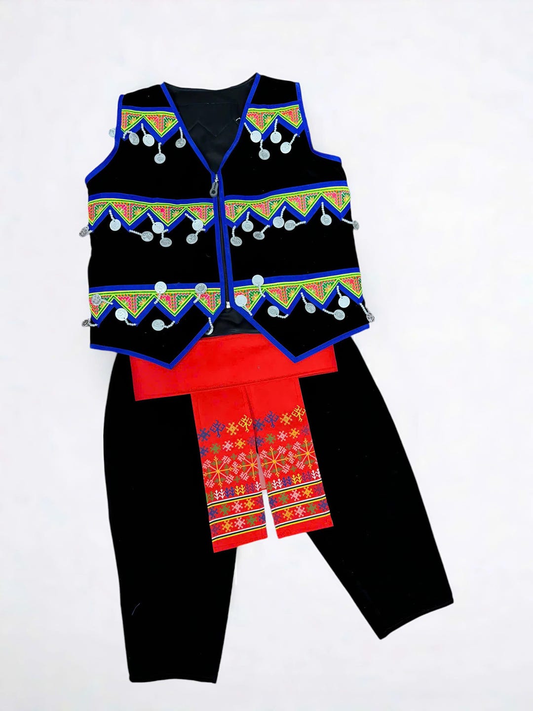 Hmong Embroidered Outfit for Boy, Hmong Boy Clothes, Hmong Boy Vest - Etsy
