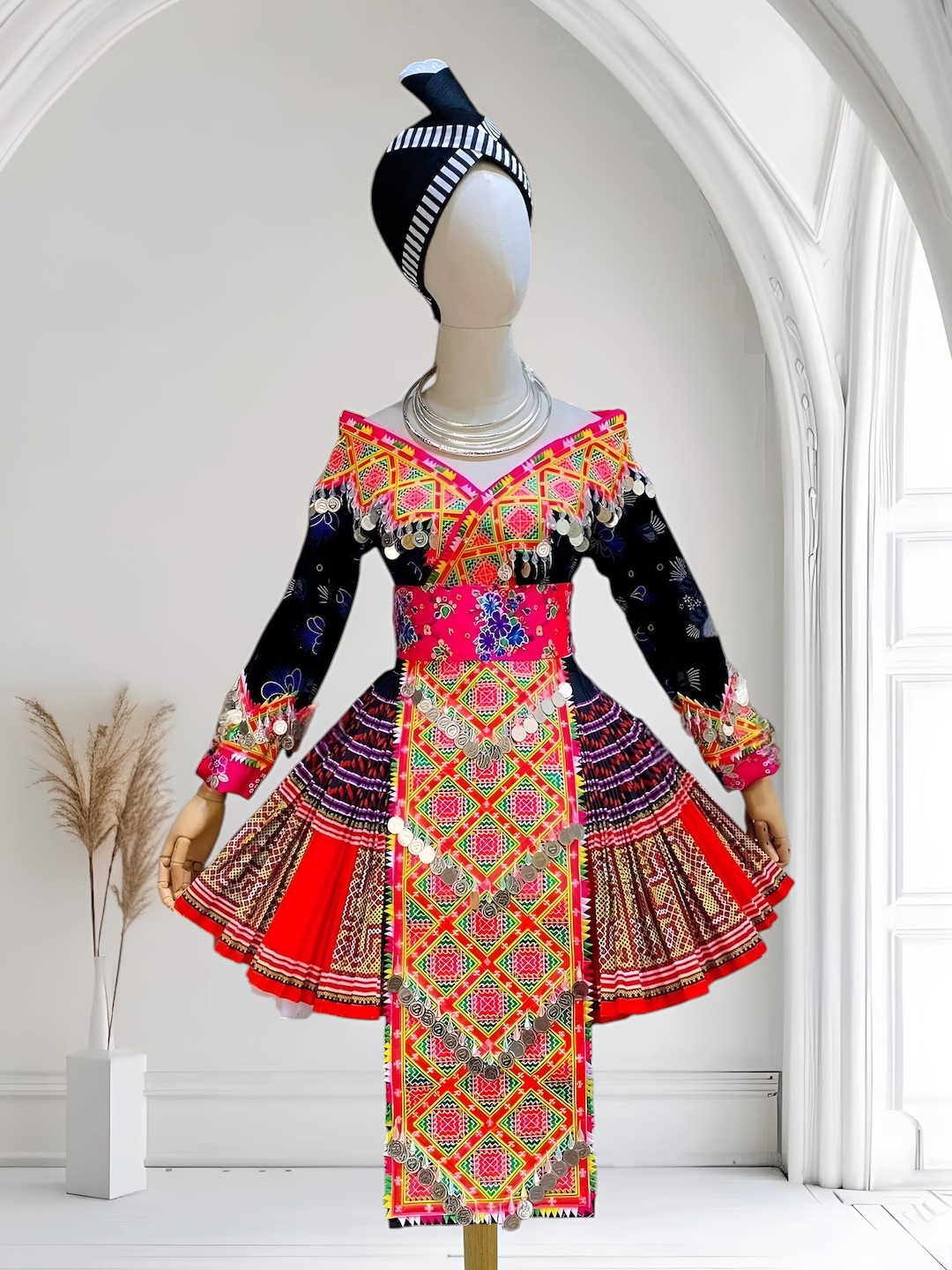 Hmong Embroidered Dress for Women, Ethnic Hmong Clothes, Hmong Hill ...