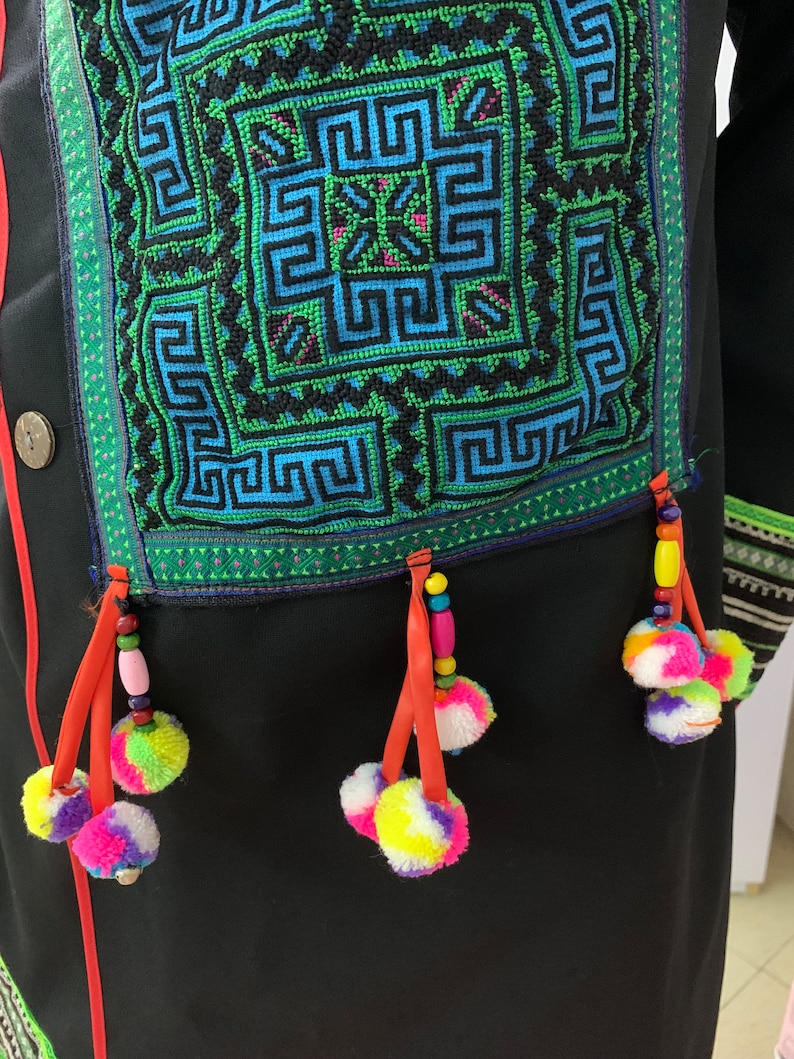 Hmong Outfit for Men | Handmade Embroidered Jacket | Hmong Ethnic ...