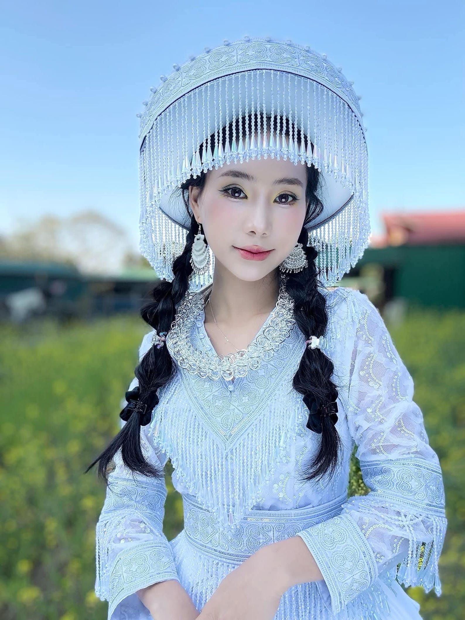 Hmong White Dress for Women, Ethnic Embroidered Hmong Clothes, Hill ...