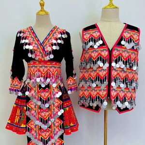 Hmong Embroidered Vest for Men | Handmade Outfit for Men | Hmong Ethnic ...