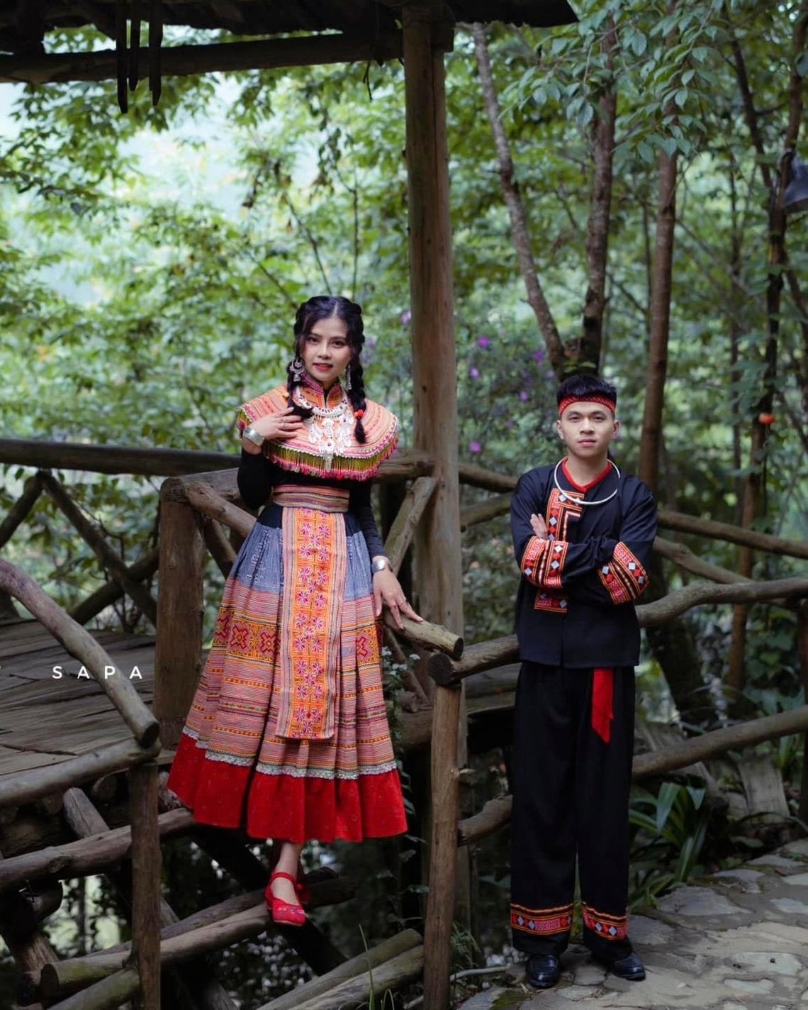 Hmong Couple Set | Hmong Outfit for Women | Vintage Embroidered Dress ...